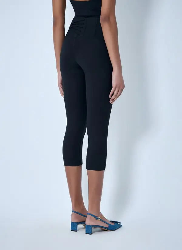 Jacquemus High-waisted Buttoned Cycling Pants - Black