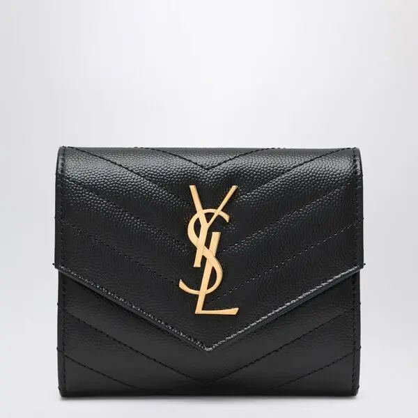 Saint Laurent Tri-fold Cassandre Wallet - Black