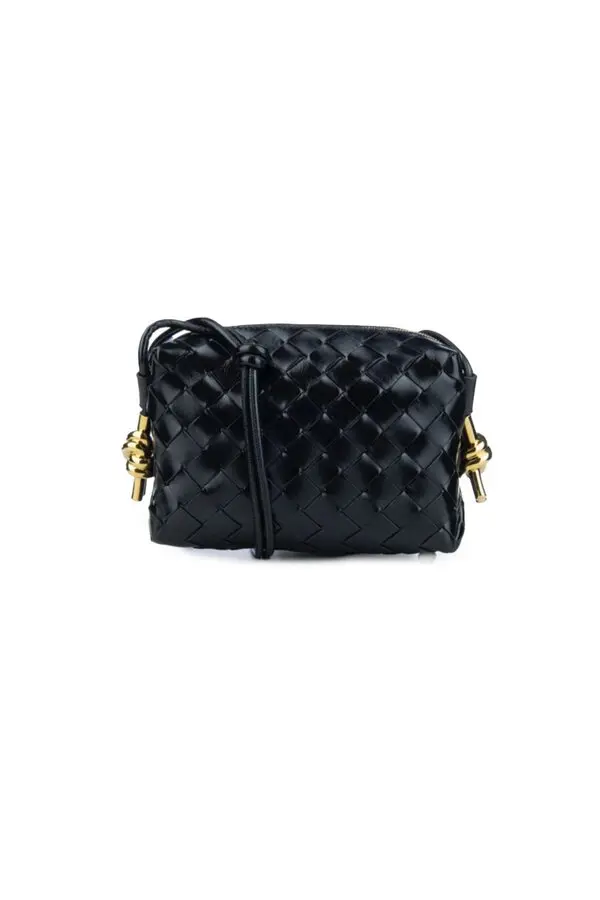 Bottega Veneta Woven Crossbody Bag With Knotted Detail