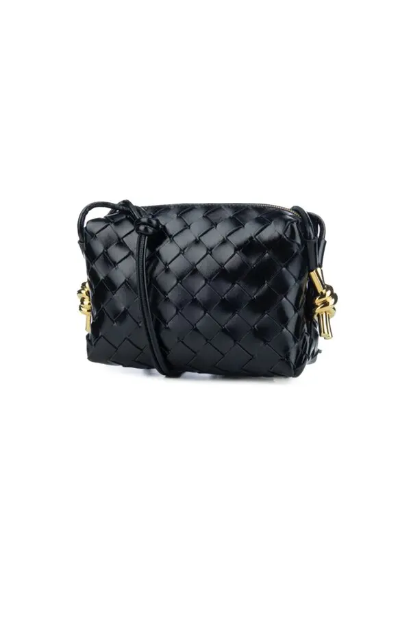 Bottega Veneta Woven Crossbody Bag With Knotted Detail