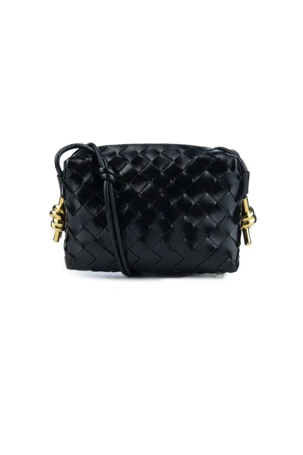 Bottega Veneta Woven Crossbody Bag With Knotted Detail
