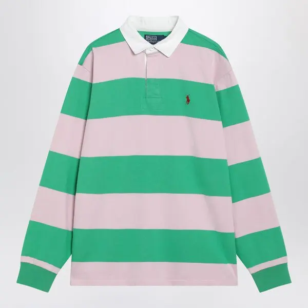 Polo Ralph Lauren Pink/emerald Green Striped Polo
