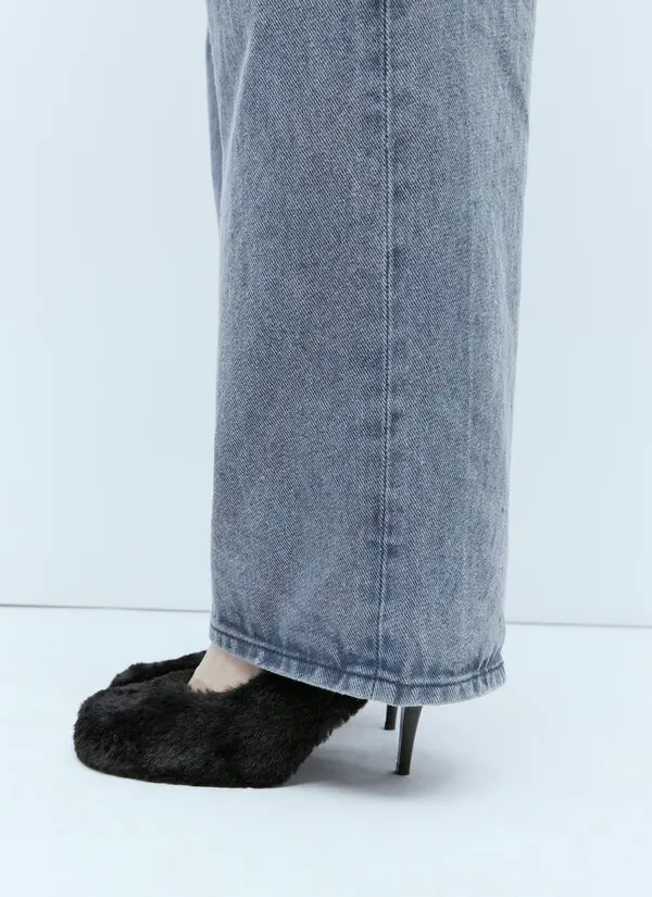 Stella McCartney Ryder Faux Fur Stiletto Heels - Black