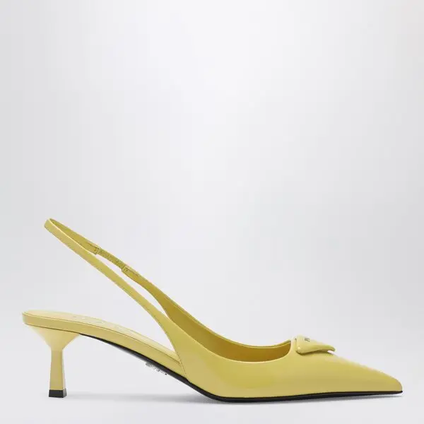 Prada Patent Leather Slingback Pumps - Yellow