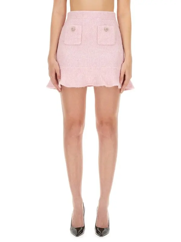 SELF-PORTRAIT Knitted Mini Skirt