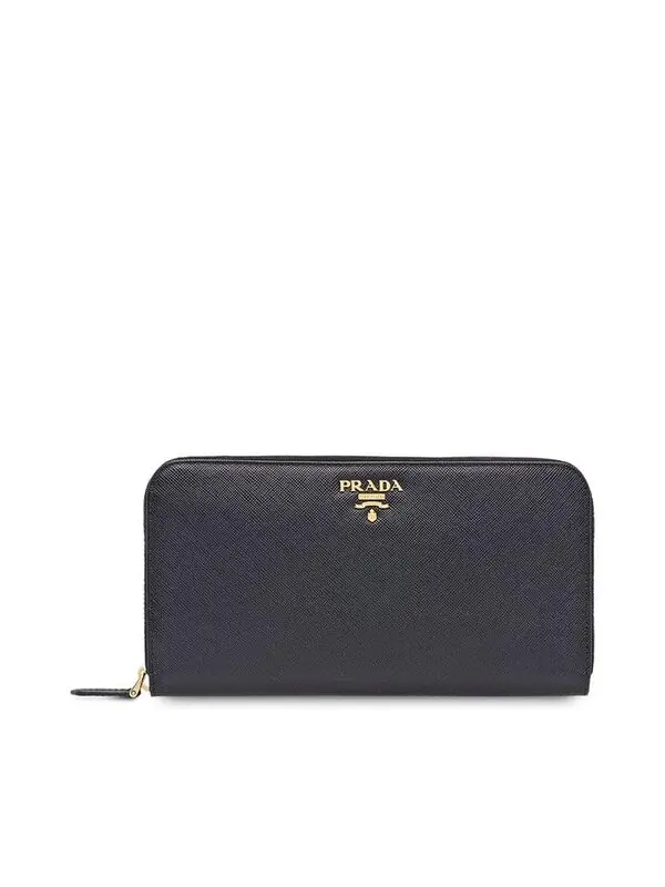 Prada Large Saffiano Wallet - Black
