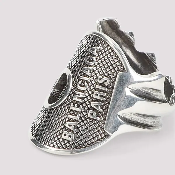 Balenciaga Antique Brass Neverlost Ring - Silver