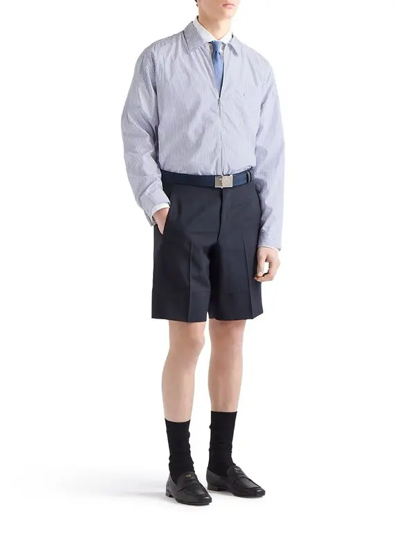 Prada Cotton Poplin Shirt With Striped Pattern - Multicolor