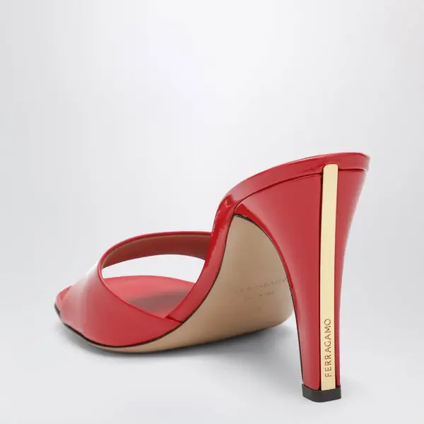 FERRAGAMO Patent Leather Heeled Slides