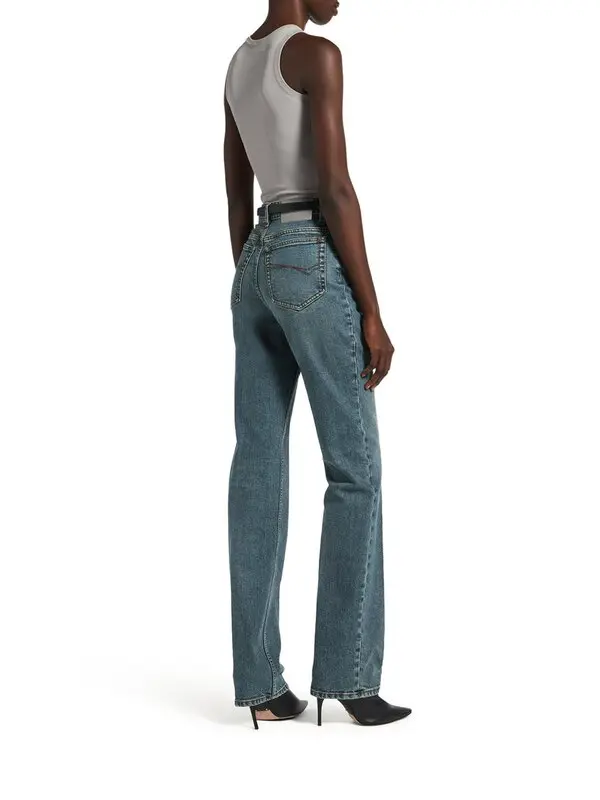 Balenciaga High-waisted Stretch Jeans In Vintage Blue - Multicolor