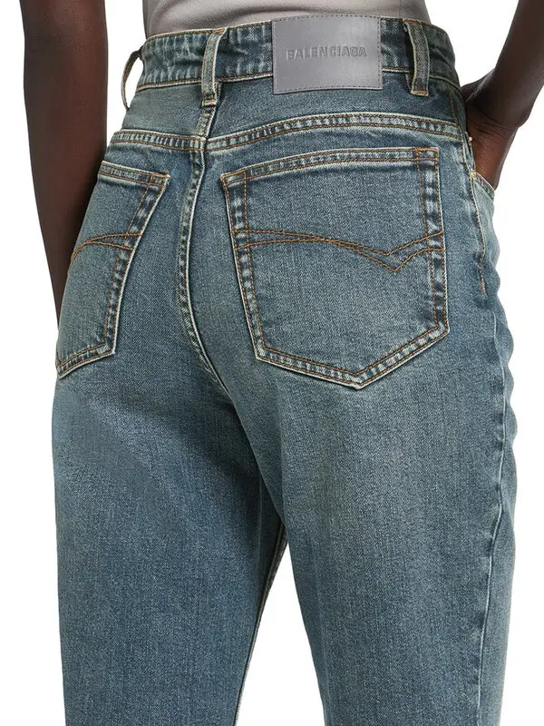 Balenciaga High-waisted Stretch Jeans In Vintage Blue - Multicolor