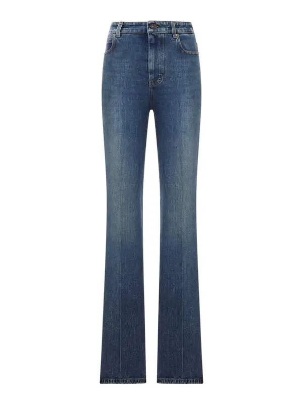 Balenciaga High-waisted Stretch Jeans In Vintage Blue - Multicolor