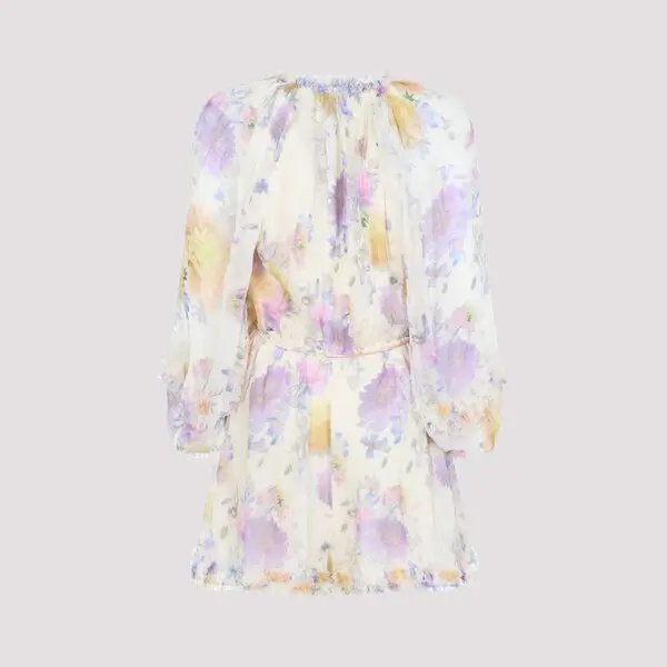 Zimmermann Luna Ruffle Playsuit Floral Print Viscose