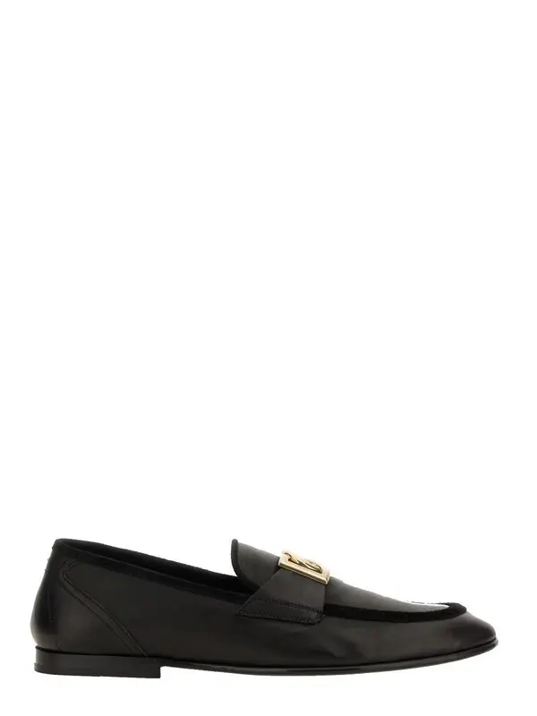 Dolce & Gabbana Leather Loafer With Logo Detail