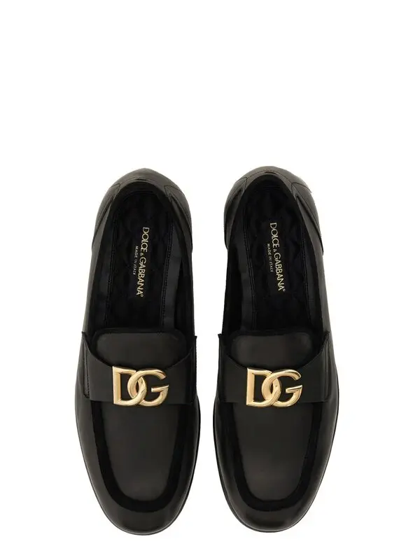 Dolce & Gabbana Leather Loafer With Logo Detail