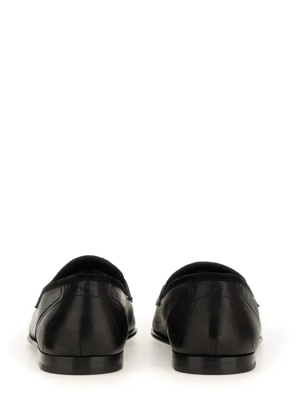 Dolce & Gabbana Leather Loafer With Logo Detail