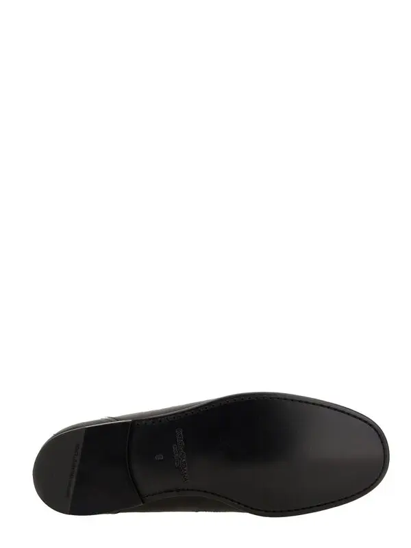 Dolce & Gabbana Leather Loafer With Logo Detail