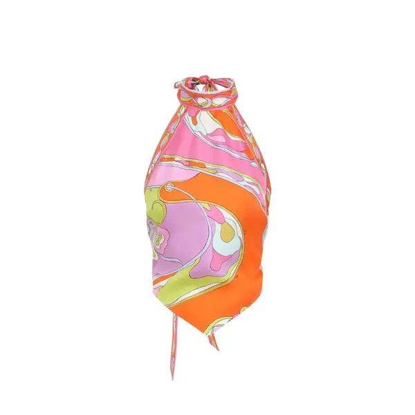 Emilio Pucci Silk Top With Signature Print