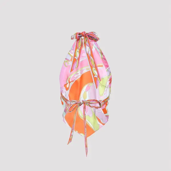 Emilio Pucci Silk Top With Signature Print