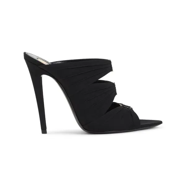 Saint Laurent Leather Gippy 110 Lauro Sandals - Black