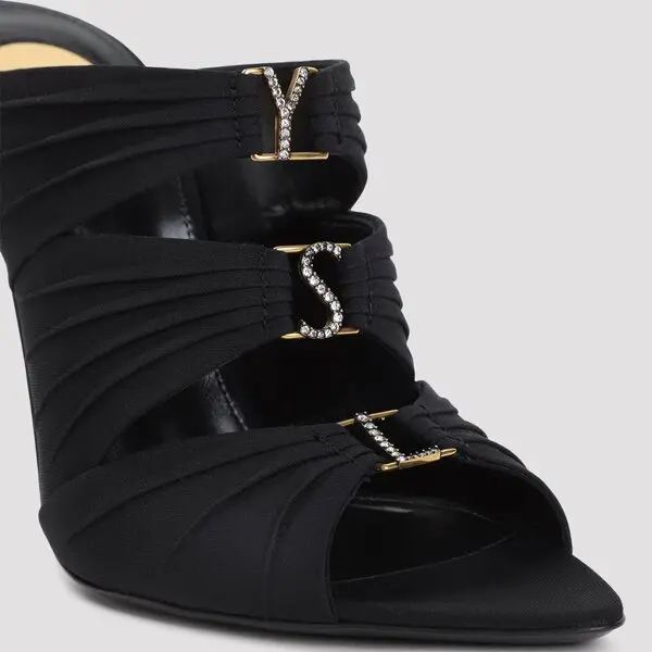 Saint Laurent Leather Gippy 110 Lauro Sandals - Black