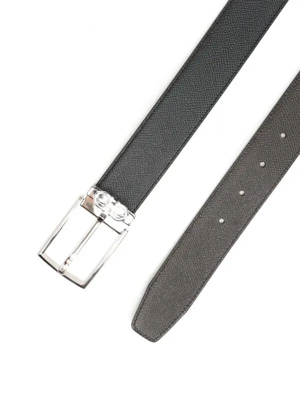 FERRAGAMO Reversible And Adjustable Gancini Belt - Black