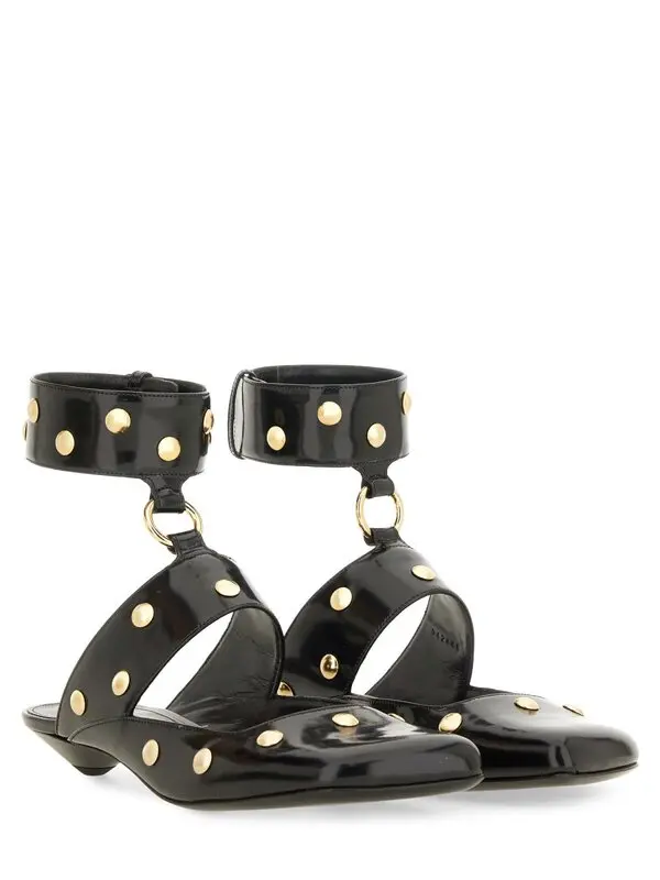 Chloé Jade" Leather Studded Ankle Strap Sandals