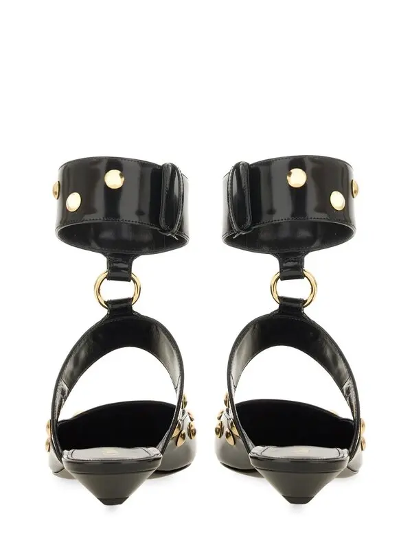 Chloé Jade" Leather Studded Ankle Strap Sandals