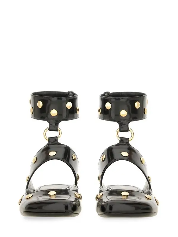 Chloé Jade" Leather Studded Ankle Strap Sandals