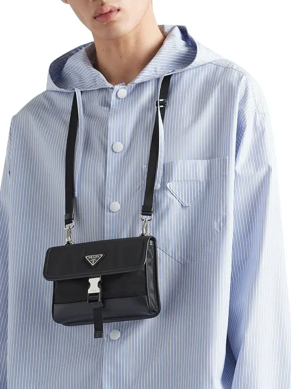 Prada Re-nylon And Saffiano Smartphone Holder - Black