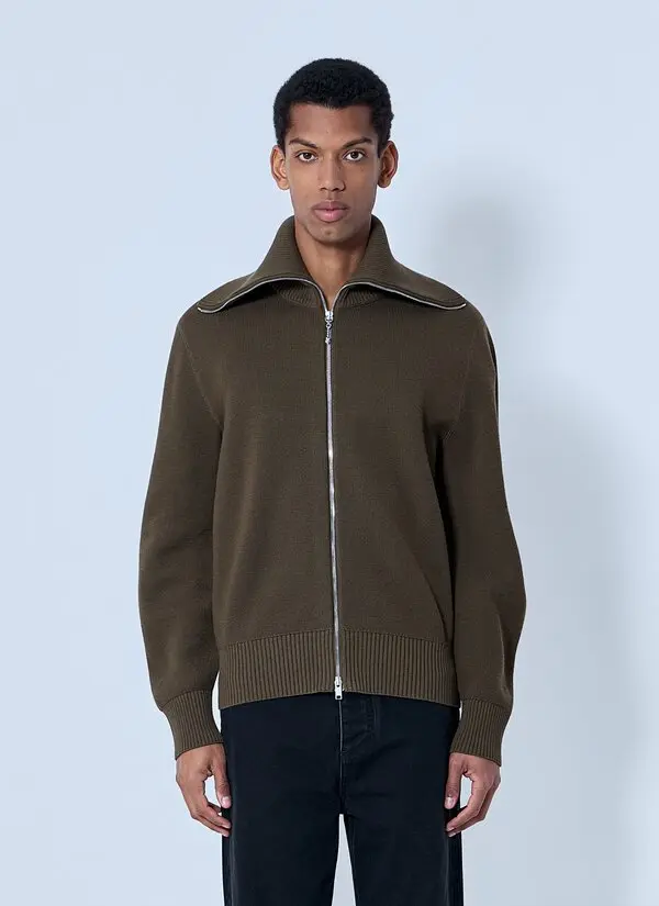 Bottega Veneta Zip-front High Collar Cardigan - Multicolor