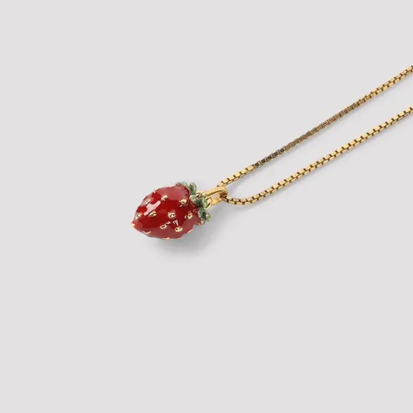Saint Laurent Strawberry Pendant Necklace