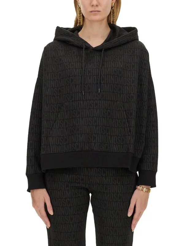 Moschino All-over Logo Sweatshirt - Black