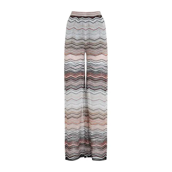 Missoni Zigzag Viscose Blend Wide Leg Pants - Multicolor