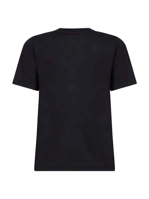 Burberry Black Cotton Check Patch T-shirt