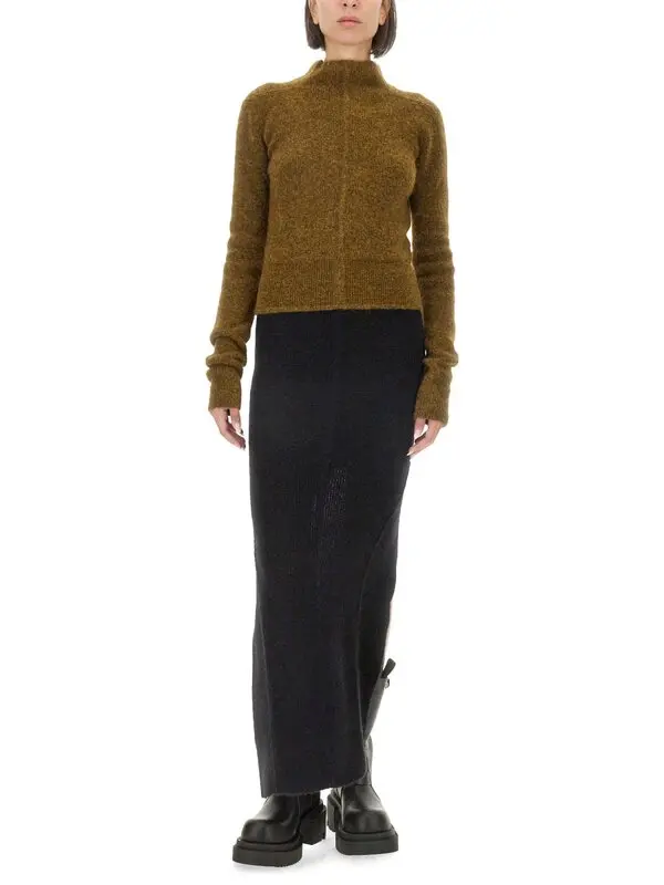 Rick Owens Ribbed Knit Maxi Skirt