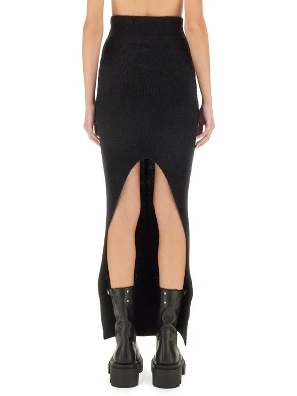 Rick Owens Ribbed Knit Maxi Skirt