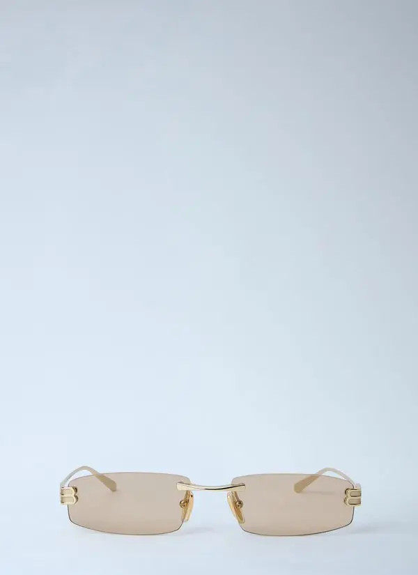 Balenciaga Rectangle Rimless Sunglasses - Brown