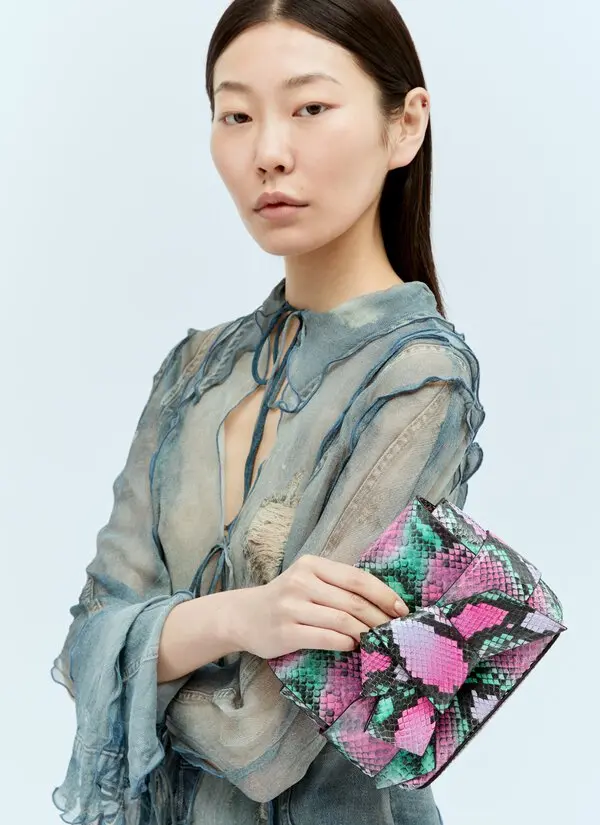 Acne Studios Snake Embossed Leather Shoulder Bag - Pink