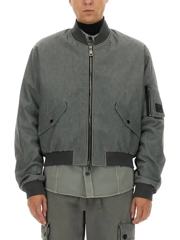 Dolce & Gabbana Zip-up Bomber Jacket - Gray