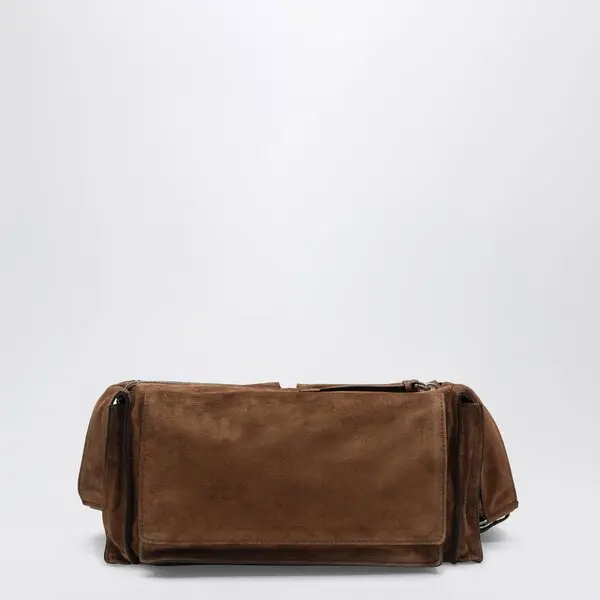 Miu Miu Suede Utility Crossbody Bag - Brown