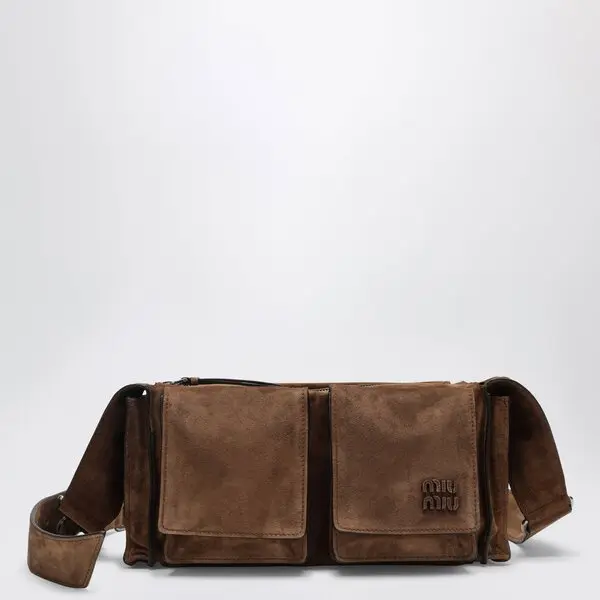 Miu Miu Suede Utility Crossbody Bag - Brown