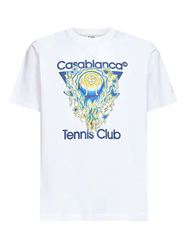 Casablanca White Tennis Club Icon T-shirt - Multicolor