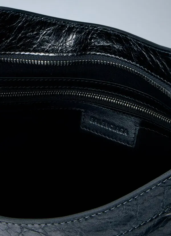 Balenciaga Le City Bag Medium Textured Leather Handbag - Gray