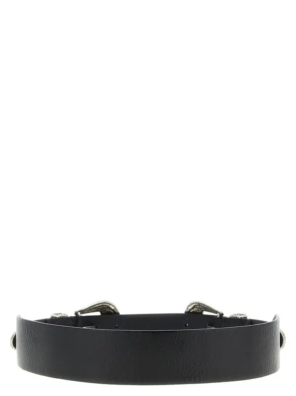 GOLDEN GOOSE Double Buckle Belt - Black