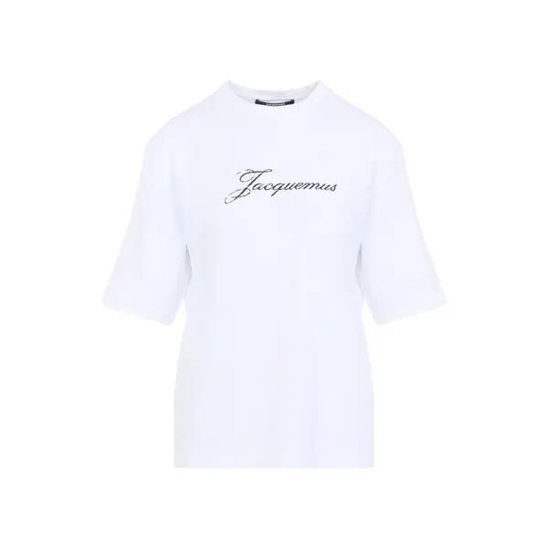 Jacquemus Cotton T-shirt With Contrasting Logo - White