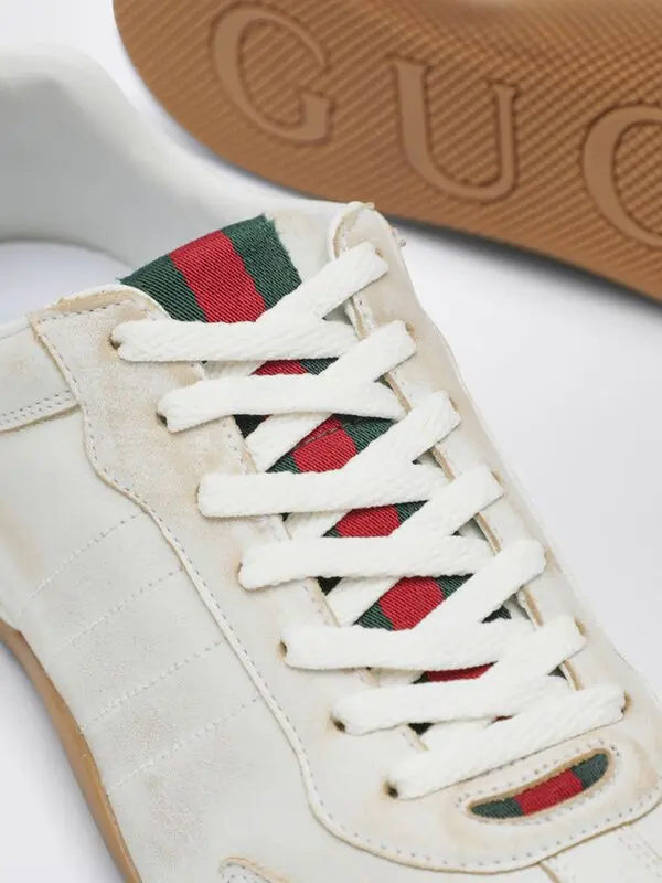 Gucci Calfskin Leather Sneakers - White