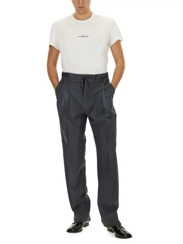 MAISON MARGIELA Wool And Mohair Overdyed Trousers - Gray