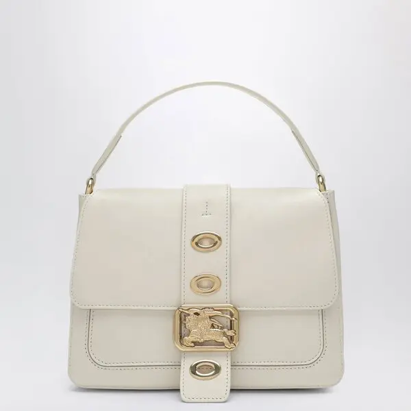 Burberry Small Rider Shoulder Bag In Lambskin - Cream
