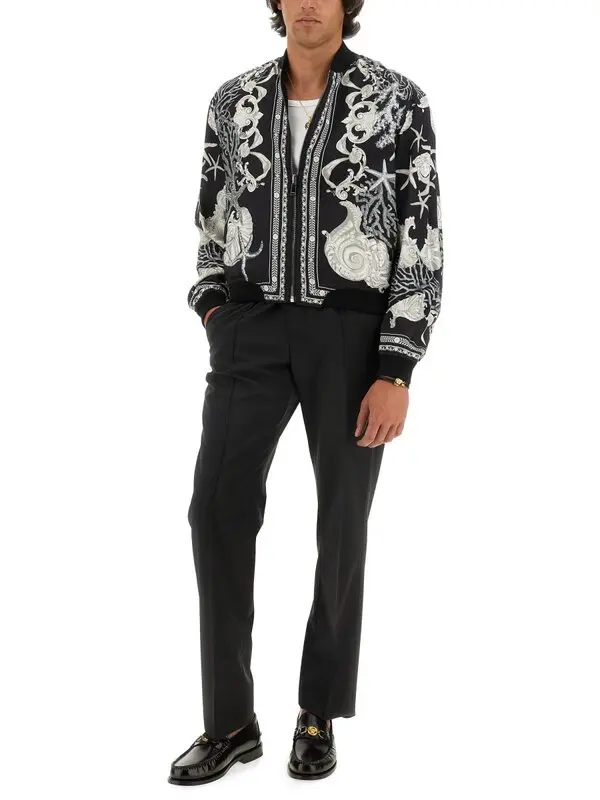 Versace Reversible Baroque Sea Bomber Jacket - Multicolor
